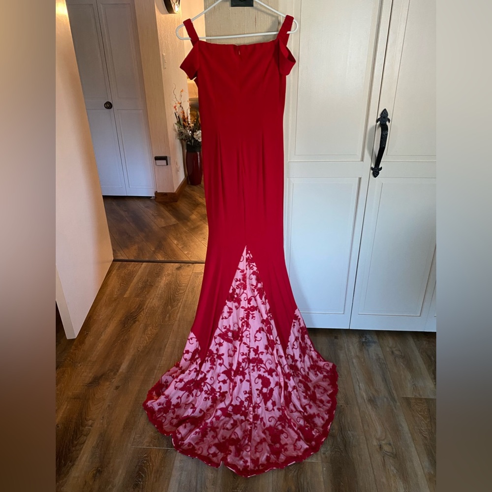 Cinderella Divine Red Lace Evening Gown/Prom Dress - Gem